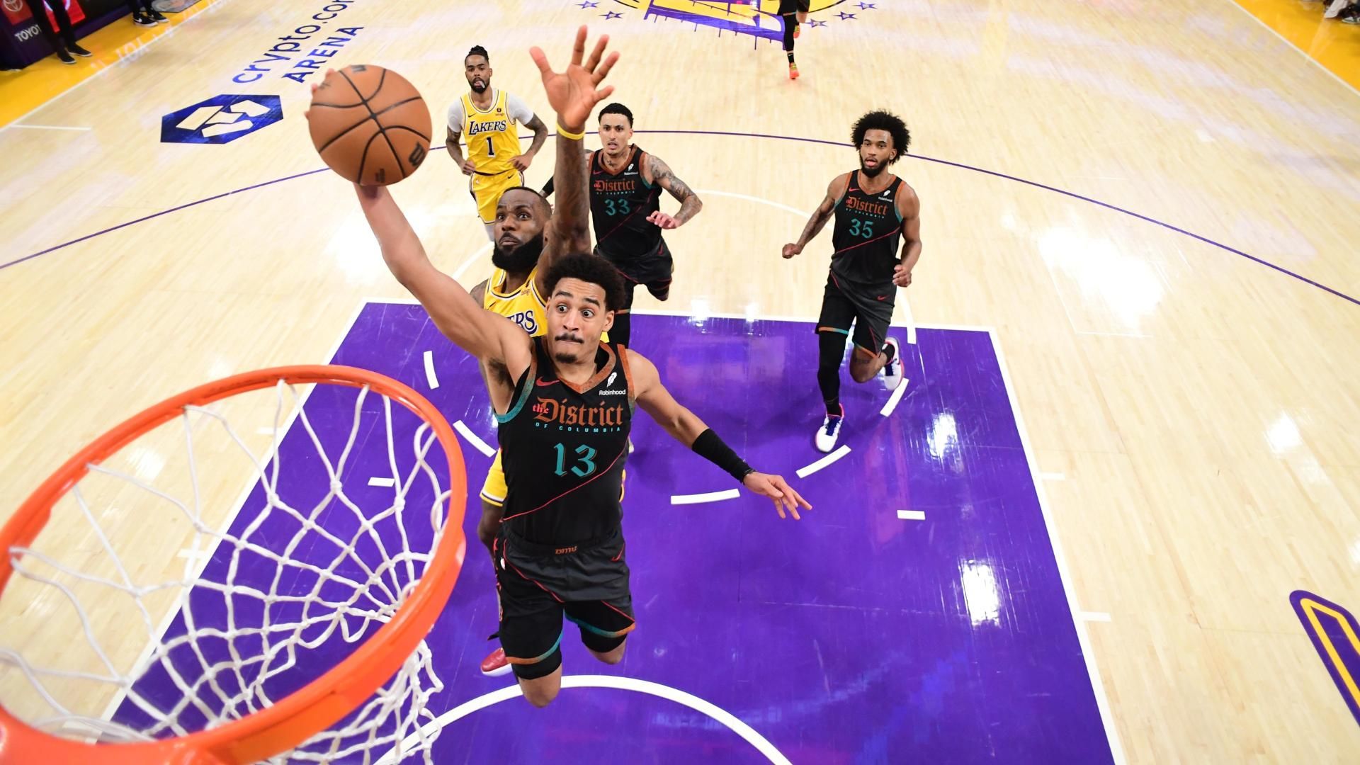 LeBron follows up chase-down block on Poole with a triple - ESPN Video