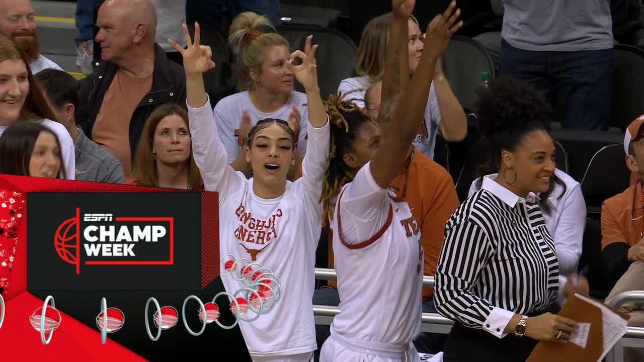 The Longhorns' bench loves this Shay Holle trey - ESPN Video