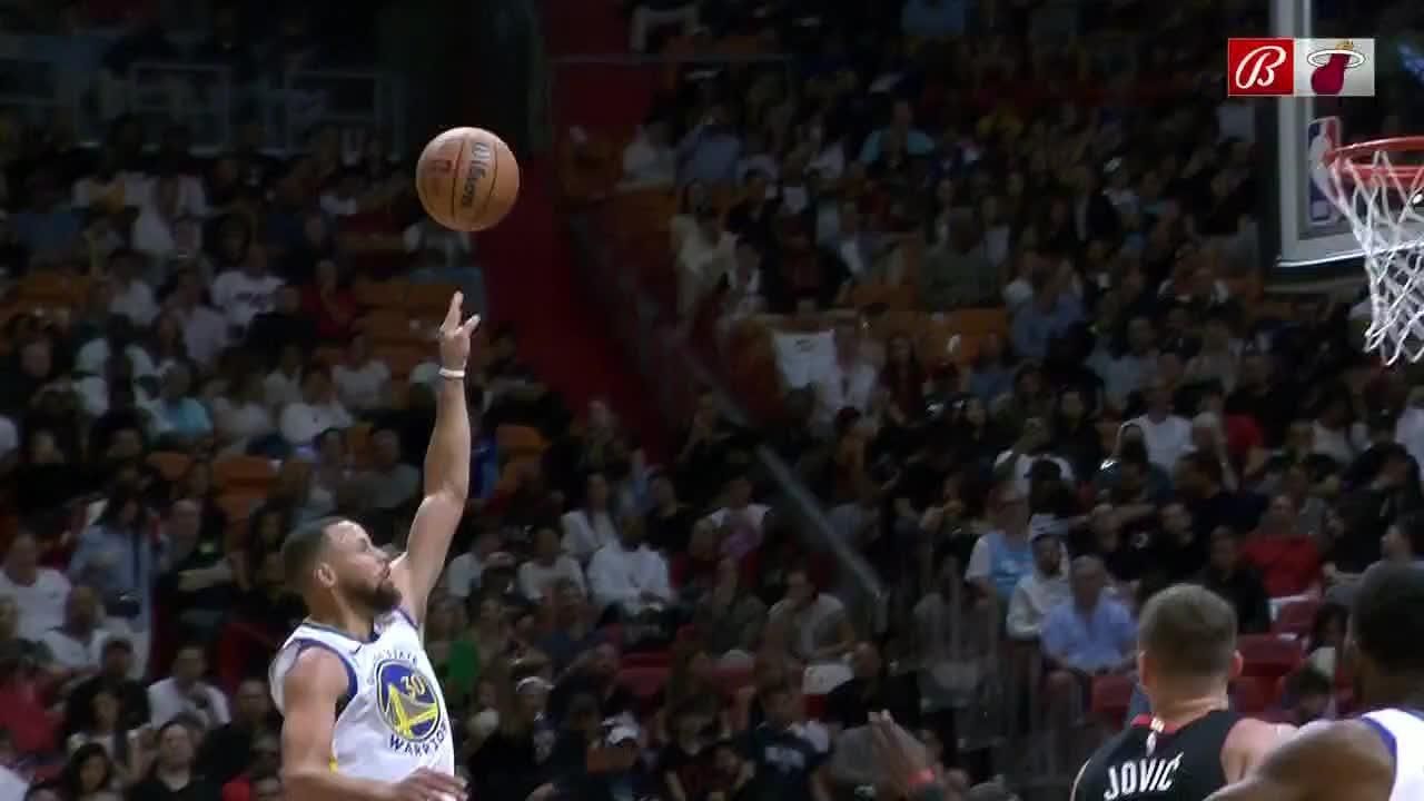 Steph Curry floats it in to beat the shot clock - ESPN Video