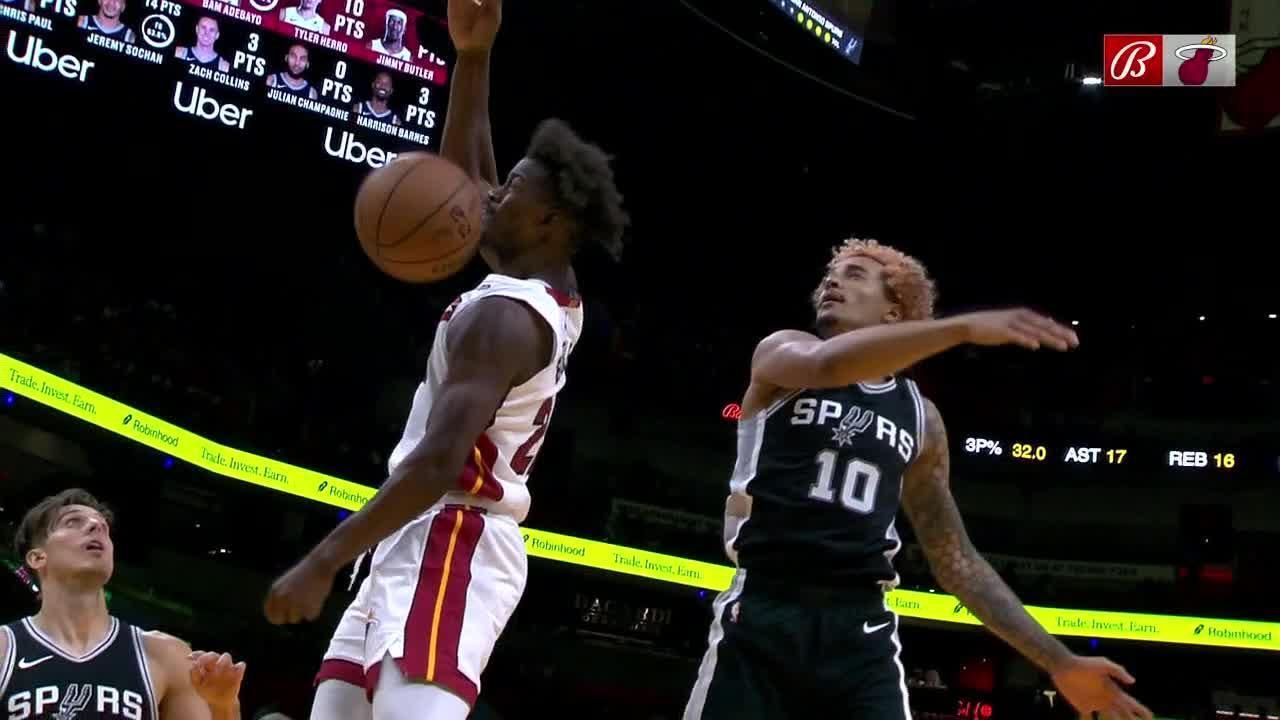 Jimmy Butler elevates for dunk San Antonio Spurs - ESPN Video