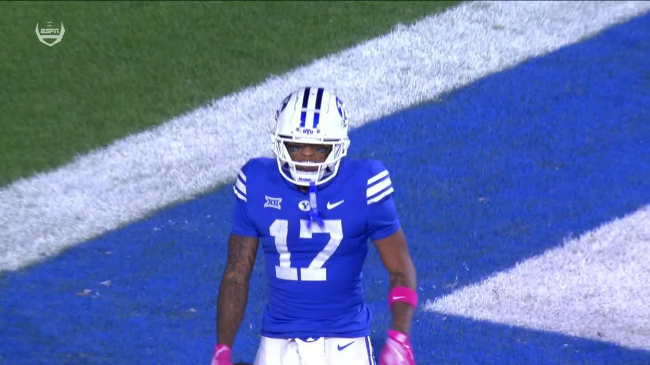 Jake Retzlaff connects with Keelan Marion for a BYU touchdown - ESPN Video