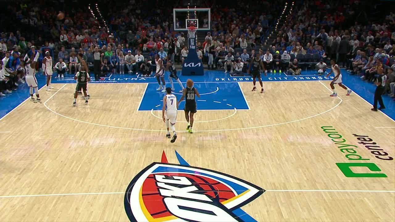 Lu Dort drills his 5th three of the game - ESPN Video