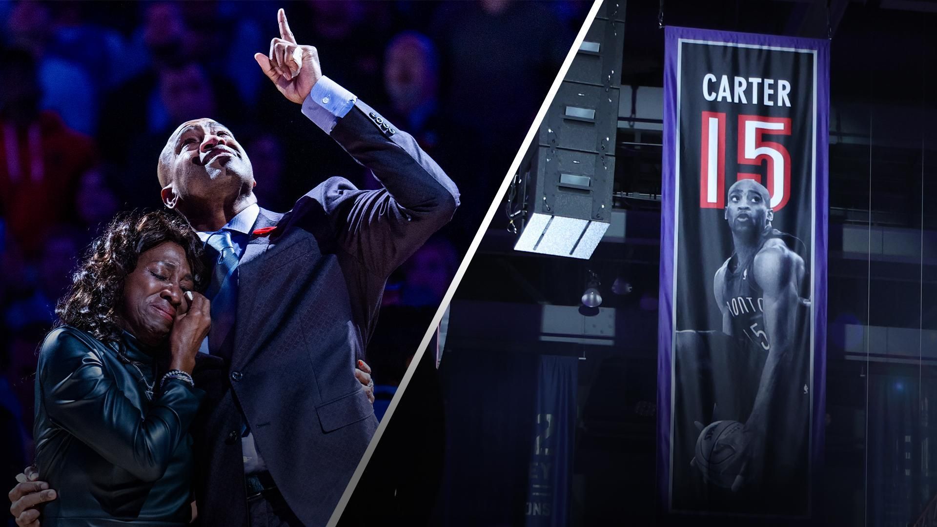 Raptors honor Vince Carter with emotional jersey retirement ceremony ...