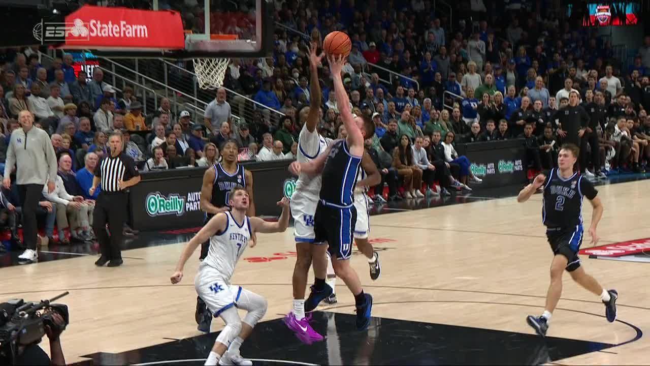 Kon Knueppel puts one off the glass for a Duke finish - ESPN Video