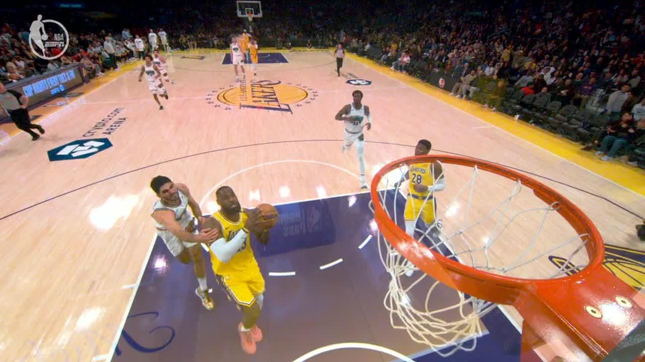 LeBron breaks away for a tough and-1 - ESPN Video