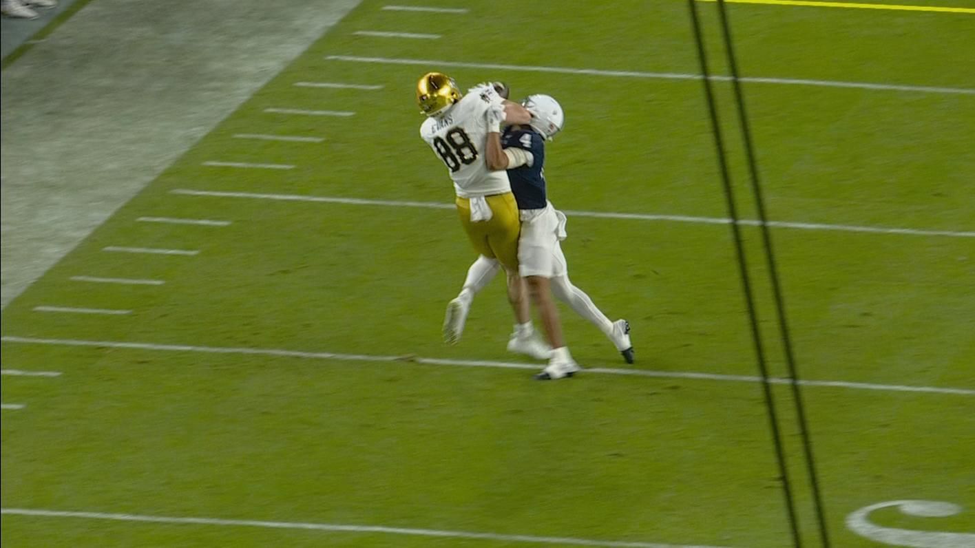 Notre Dame's Mitchell Evans makes a great catch on third down - ESPN Video