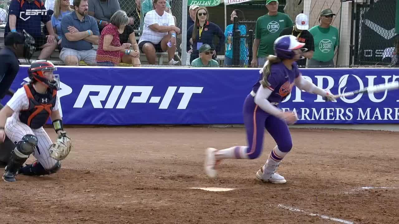 Macey Cintron just keeps the ball fair for an RBI double - ESPN Video