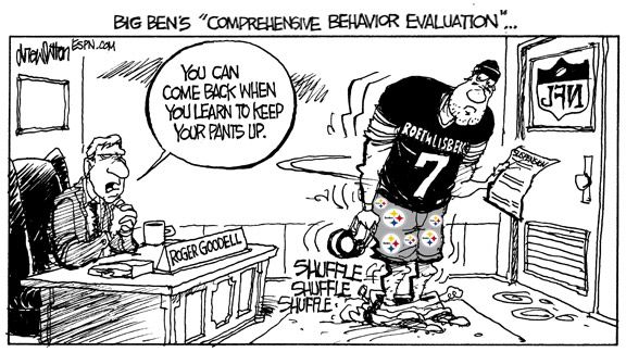 Roger Goodell's message to Ben Roethlisberger: Drew Litton cartoon - ESPN