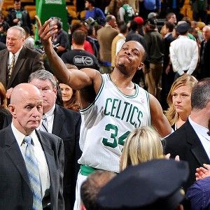 2012 NBA playoffs -- Boston Celtics' Paul Pierce blocks Atlanta Hawks ...