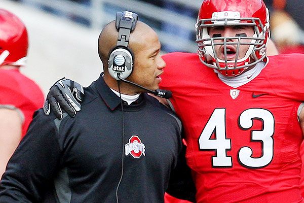 Marcus Freeman at home coaching on sideline with Purdue Boilermakers ...