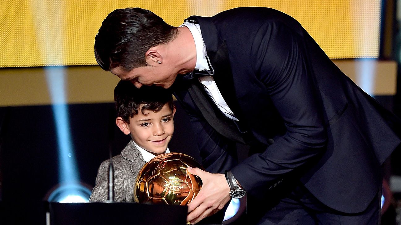 Cristiano Ronaldo's son scores long-range free kick as dad watches - ESPN