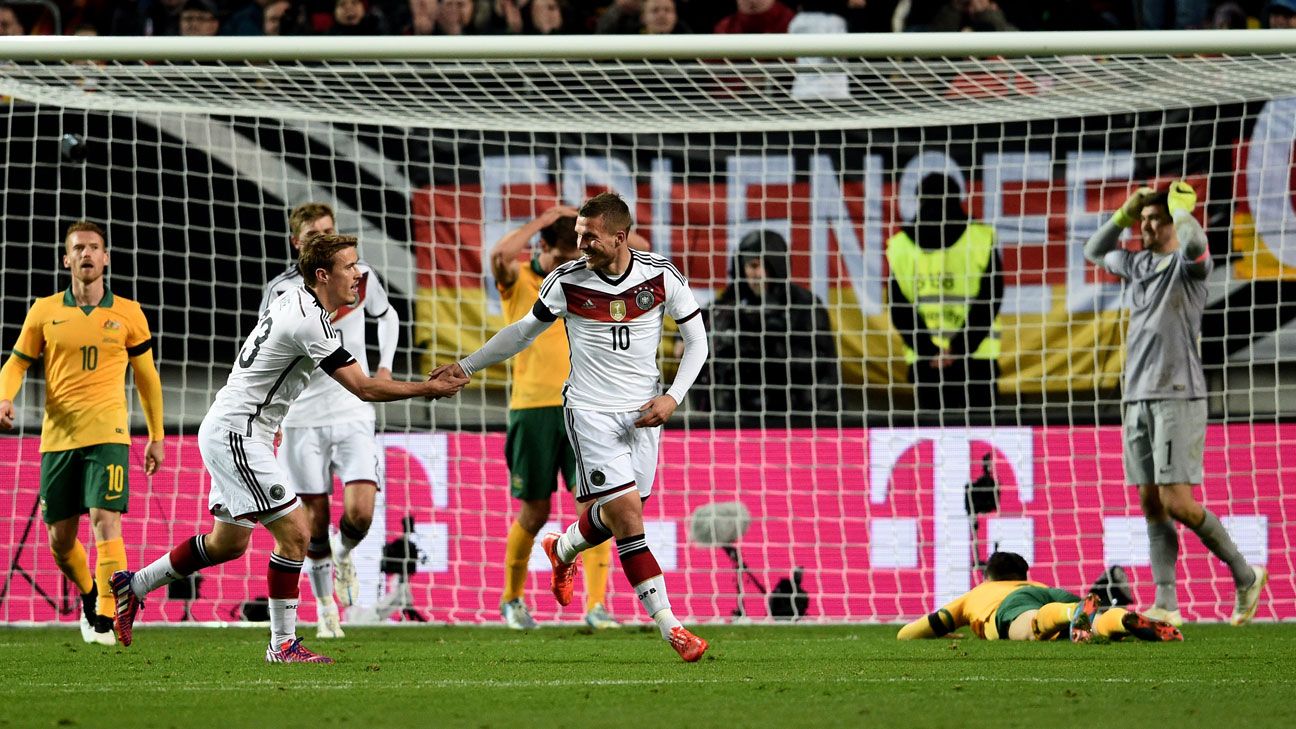 Germany draw late with Australia Denmark Nicklas Bendtner hat trick ...