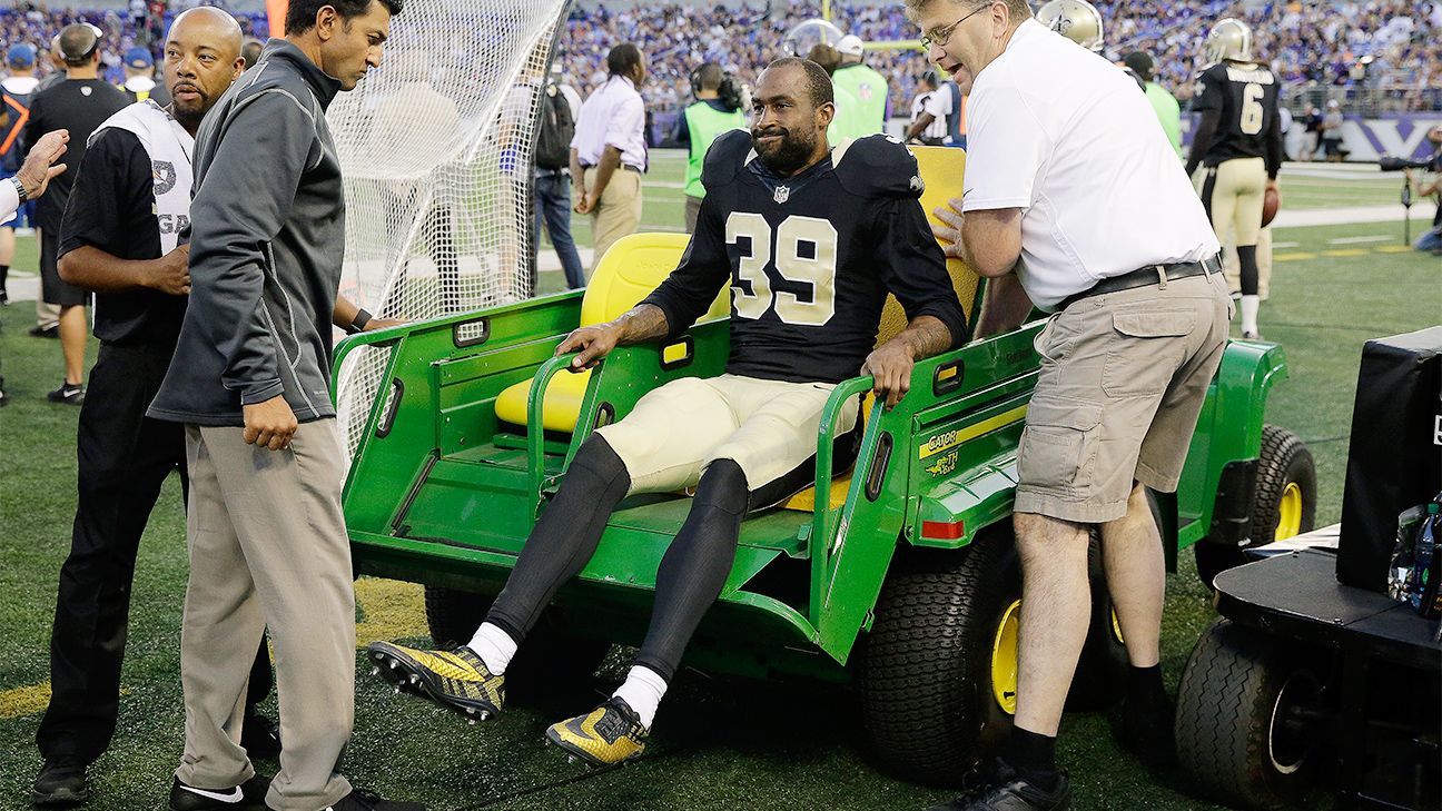 New Orleans Saints' Brandon Browner carted off with leg injury - New ...