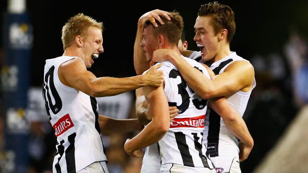 Mason Cox kicks four goals as Collingwood thump Brisbane - ESPN