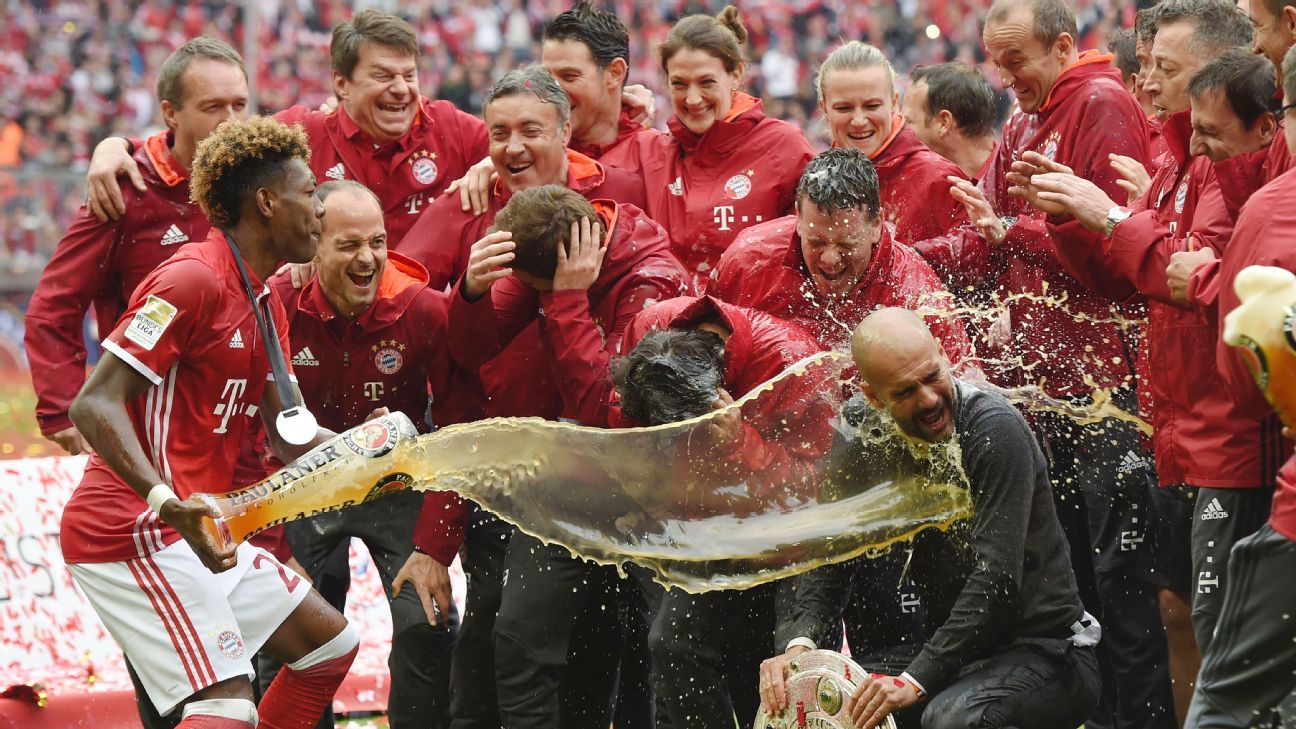 Pep Guardiola leaves Munich showered in beer and praise - ESPN