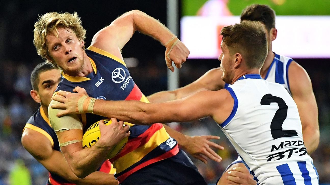Adelaide Crows swoop late to steamroll North Melbourne - ESPN