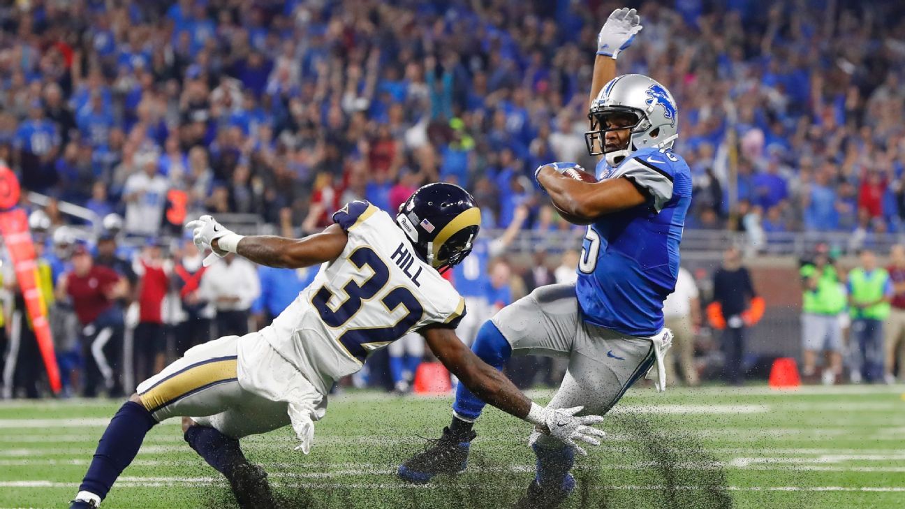 Golden Tate celebrates with Lions cheerleaders after touchdown - ESPN ...