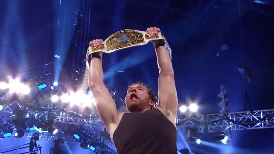 WWE - Dean Ambrose defeates The Miz to win Intercontinental ...