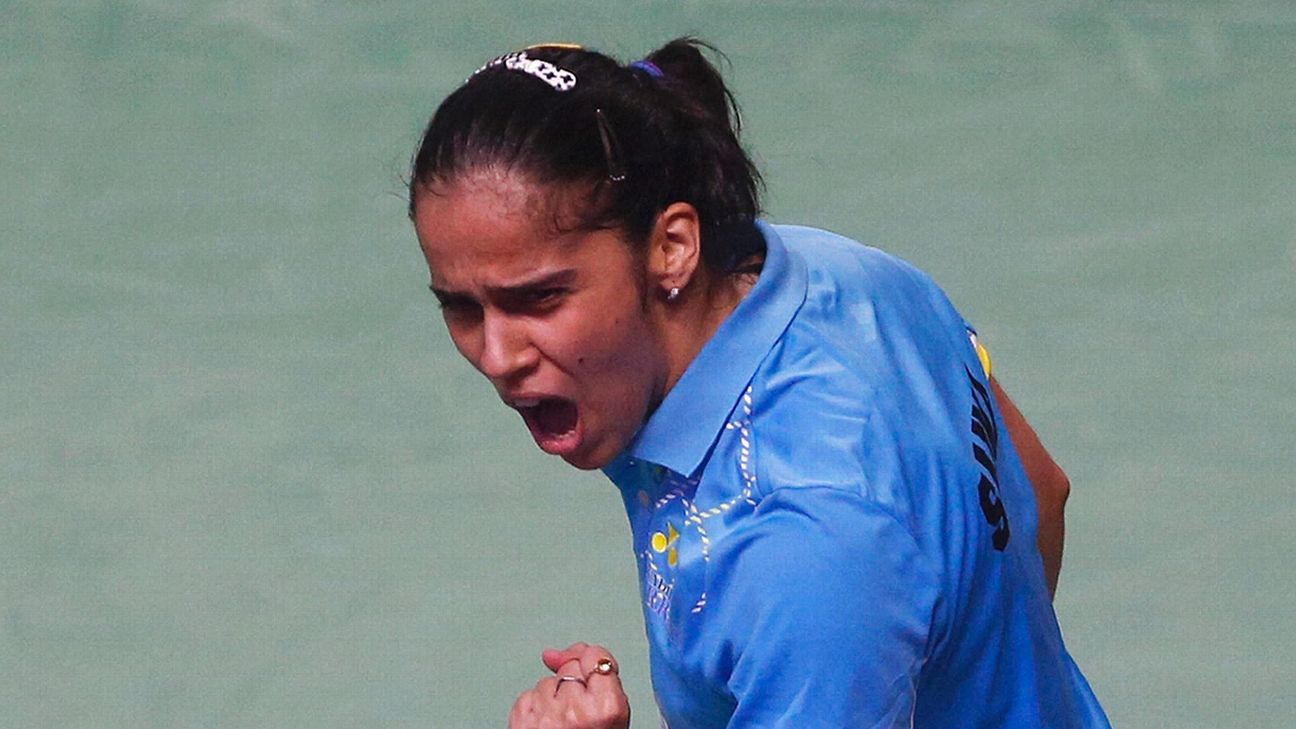 Saina flexes her muscles to overcome 'sticky' Okuhara - ESPN