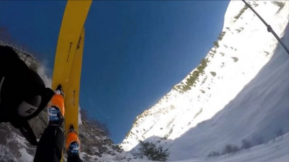 Skier accidentally flies off 150-foot cliff and lands without a scratch ...
