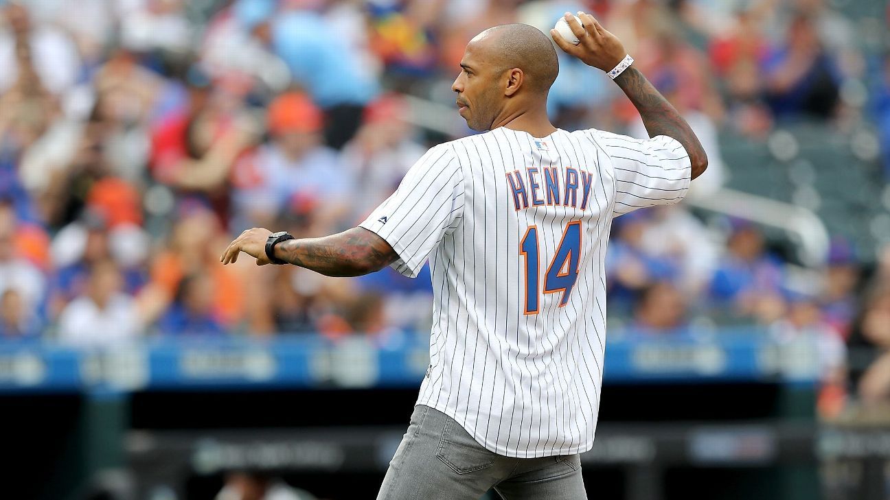 Thierry Henry throws first pitch before New York Mets game - ESPN