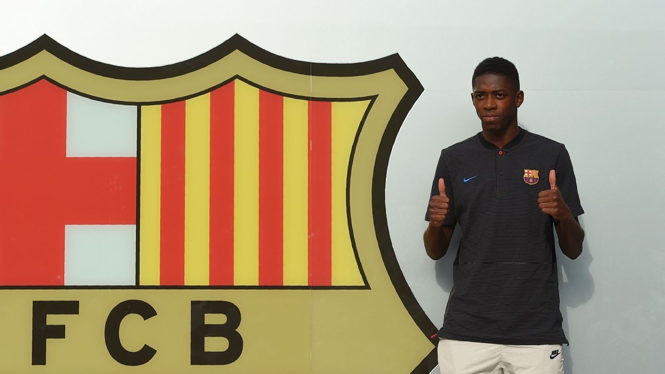 Ousmane Dembele signs Barcelona contract after club-record deal - ESPN