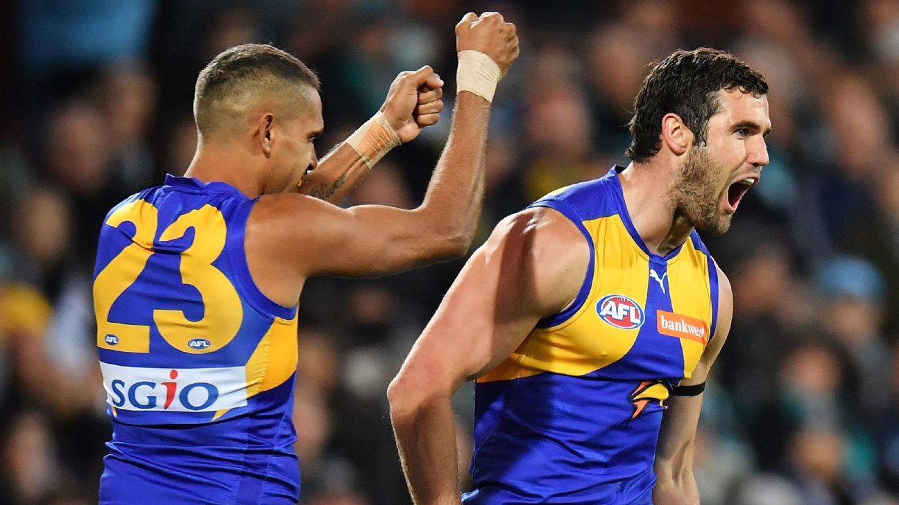 West Coast Eagles edge Port Adelaide in AFL finals thriller