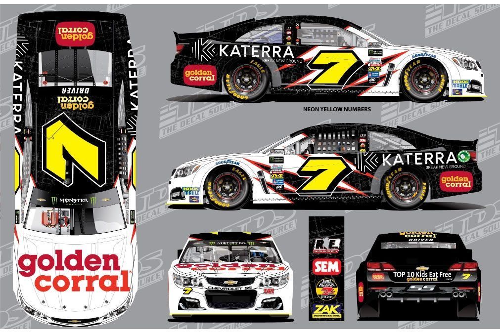 Justin Marks driving the #7 at Talladega - ESPN