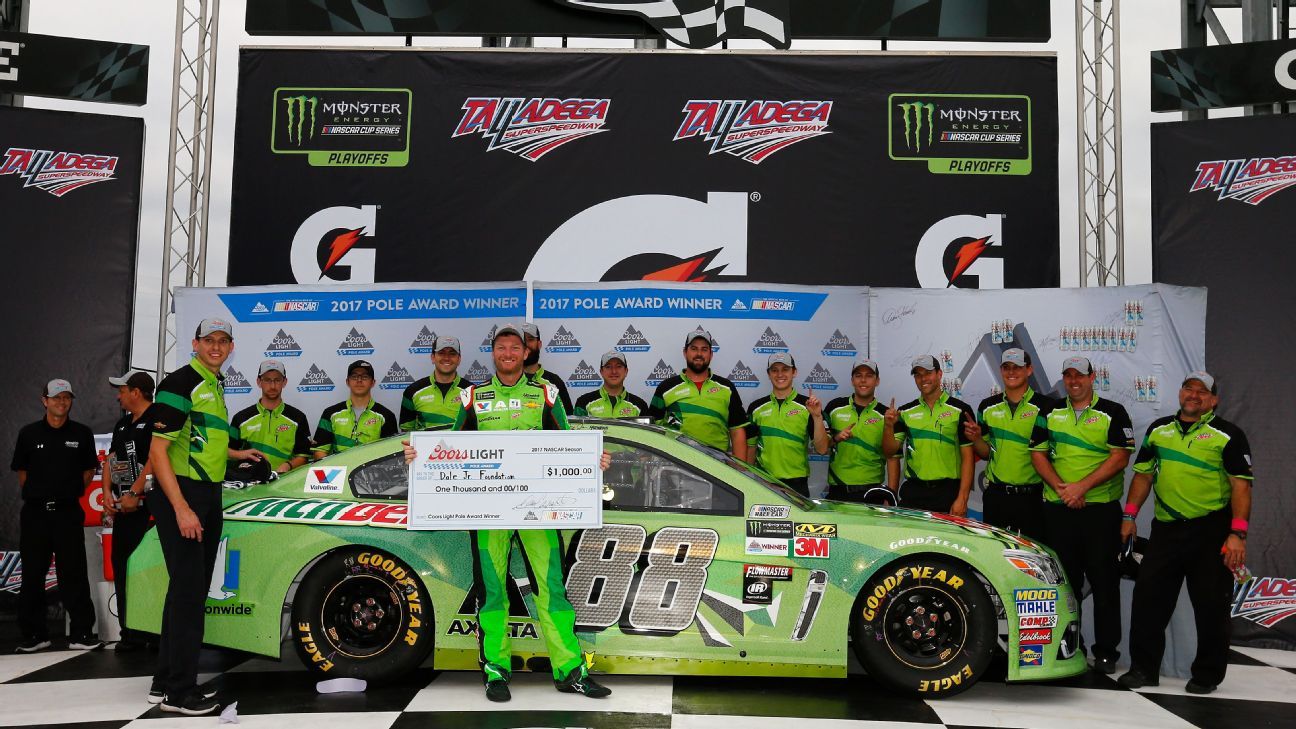 Dale Earnhardt Jr. bags first Talladega pole in last NASCAR season - ESPN