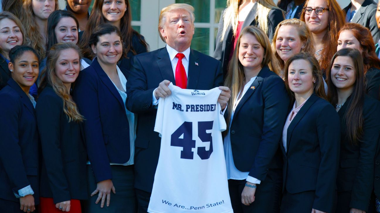 President Donald Trump welcomes 18 NCAA championship teams at White ...