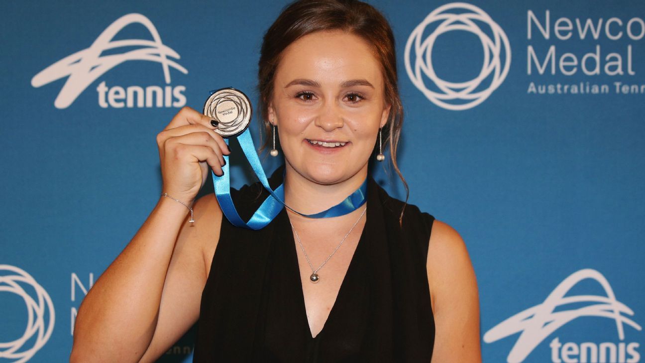 Barty wins Newcombe Medal after stellar year - ESPN