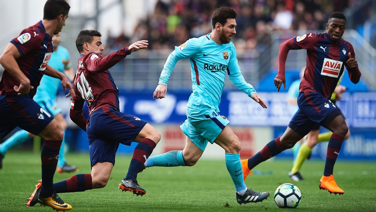Lionel Messi sets record after hitting woodwork in Barcelona's win at ...