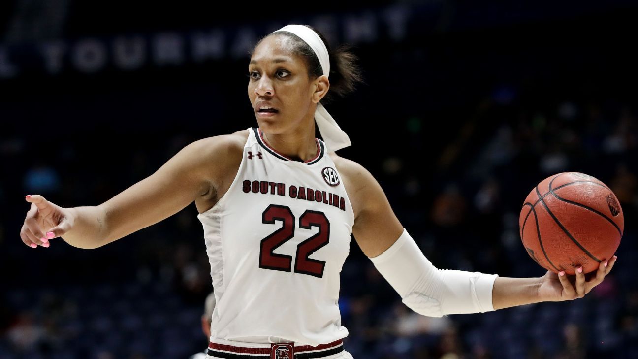 A'ja Wilson of South Carolina Gamecocks wins John R. Wooden Award - ESPN