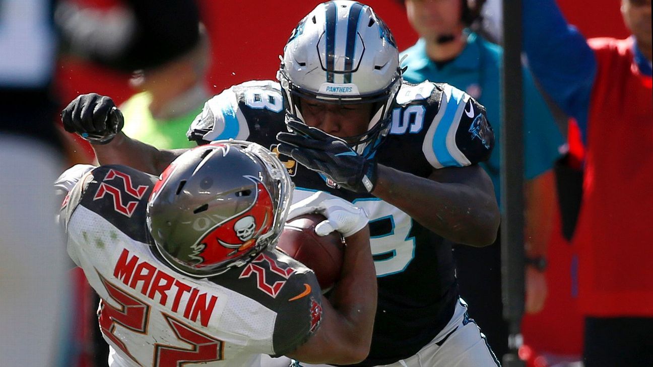 Return of Thomas Davis' energy, emotion has Panthers pumped - ESPN ...