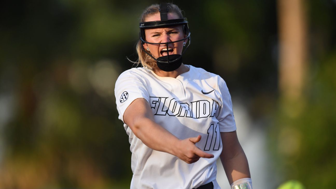 Kelly Barnhill, Rachel Garcia, Paige Parker and NCAA softball's player ...