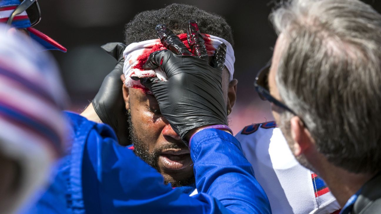 Buffalo Bills' Taiwan Jones 'blessed' after being hit without helmet ...