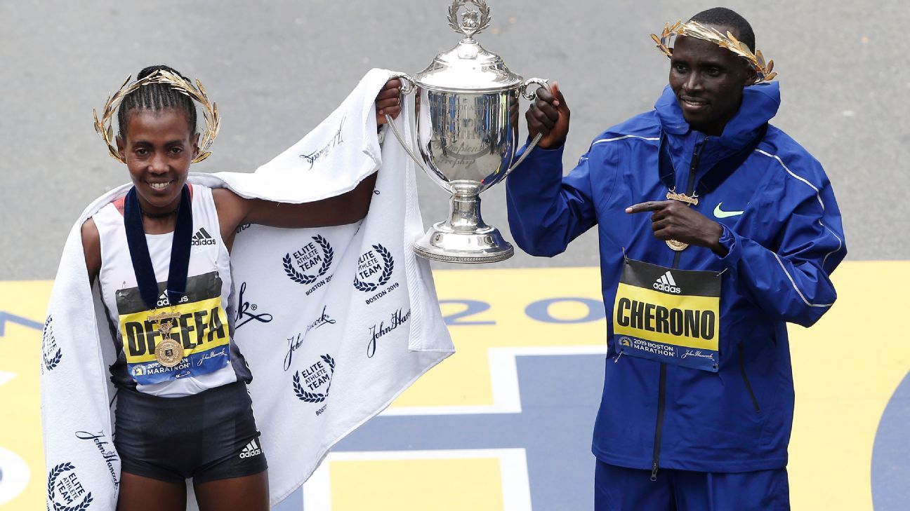 Lawrence Cherono y Worknesh Degefa reinan en Maratón de Boston - ESPN