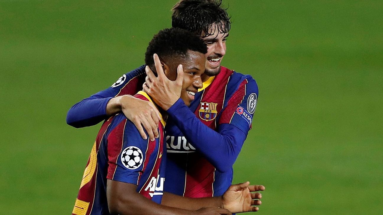 Ansu Fati brilla y Messi destaca en el estreno del Barça en la Champions