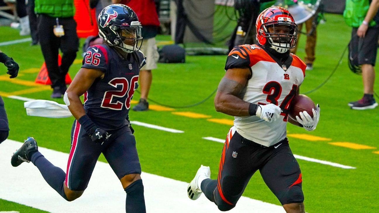 Samaje Perine busts loose for Bengals' longest run of the season - ESPN