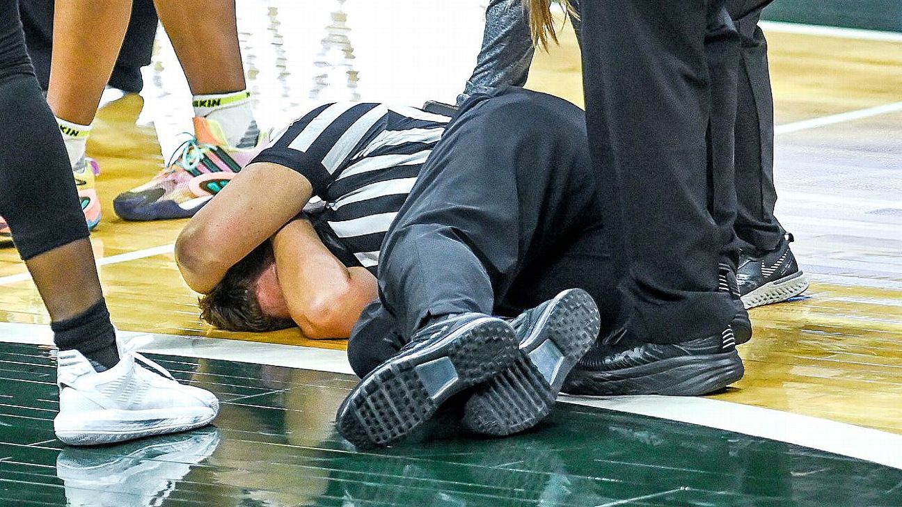 Official injured at end of Rutgers-Michigan State women's basketball ...
