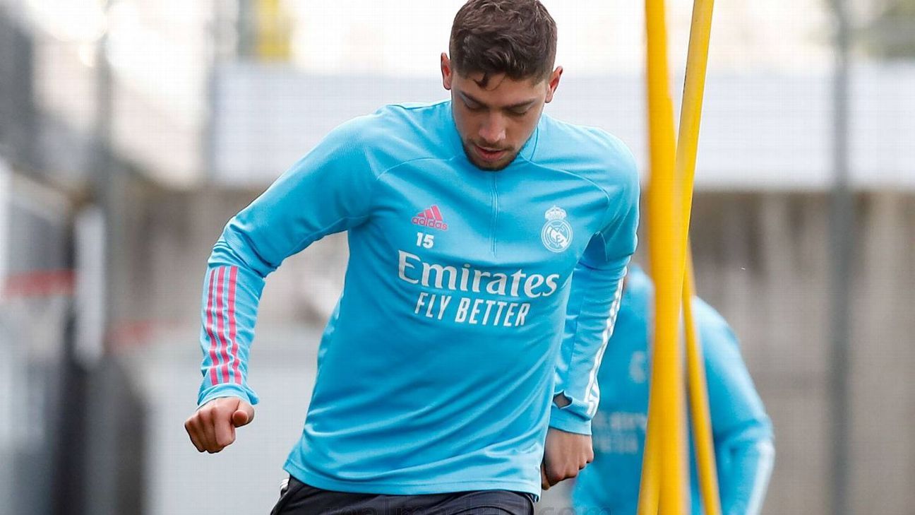 Fede Valverde se entrenó con normalidad previo al duelo ante Liverpool ...