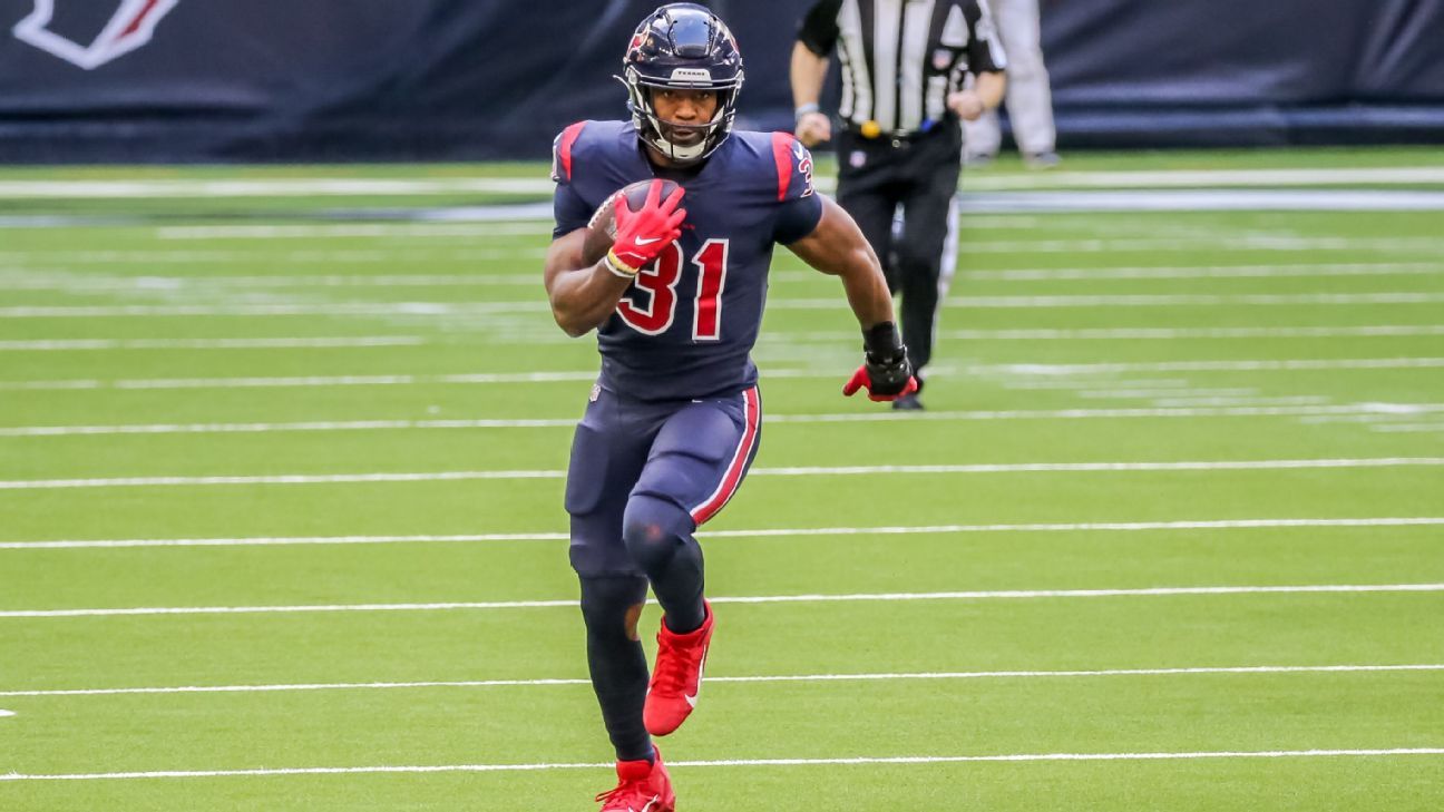 Texans will run the ball more because of pass-game limitations - ESPN ...