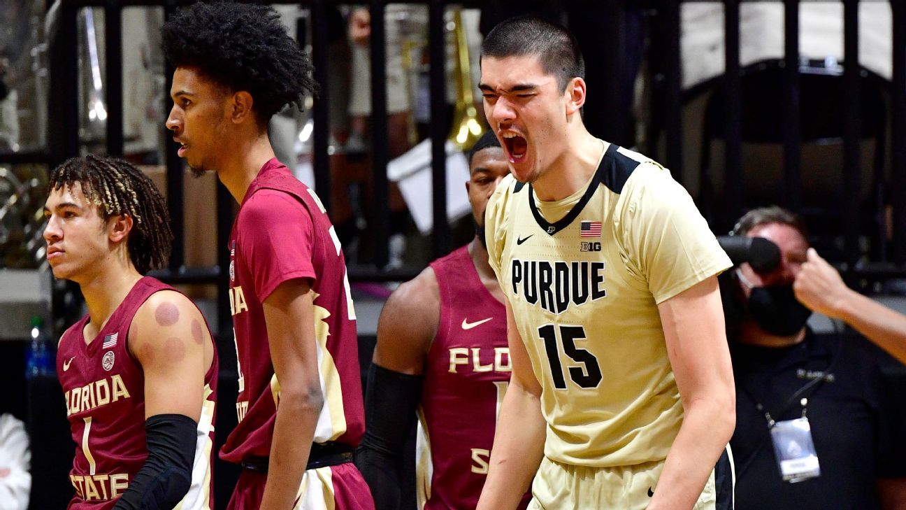 Towering center Zach Edey returning to Purdue men's basketball for 2022 ...