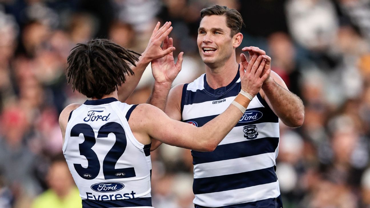 AFL Geelong Cats suffer injuries in thrashing of West Coast Eagles - ESPN