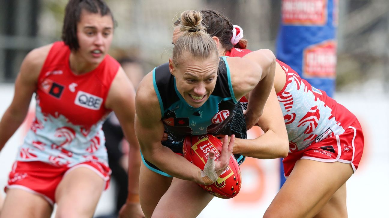 Phillips stars for Port in 50th AFLW game - ESPN