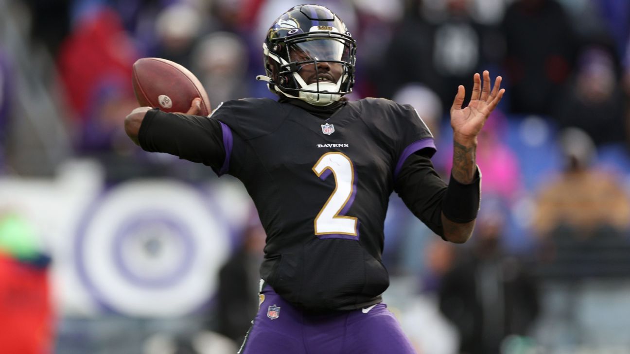 Ravens tendrán a Tyler Huntley como quarterback titular - ESPN