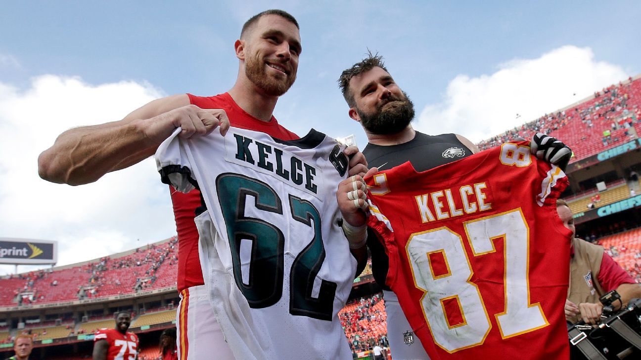 Duelo inédito de hermanos como jugadores en un Super Bowl, con Jason y Travis Kelce - ESPN