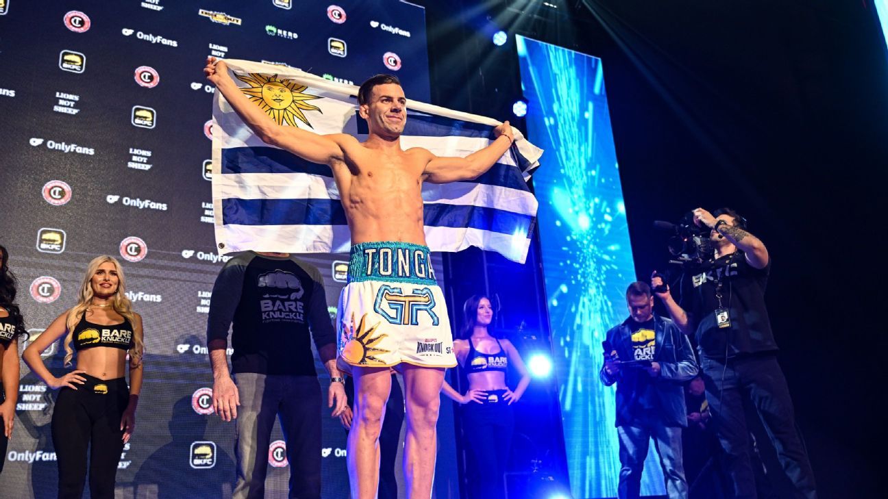 Gastón Reyno noquea a la báscula para debut en BKFC - ESPN