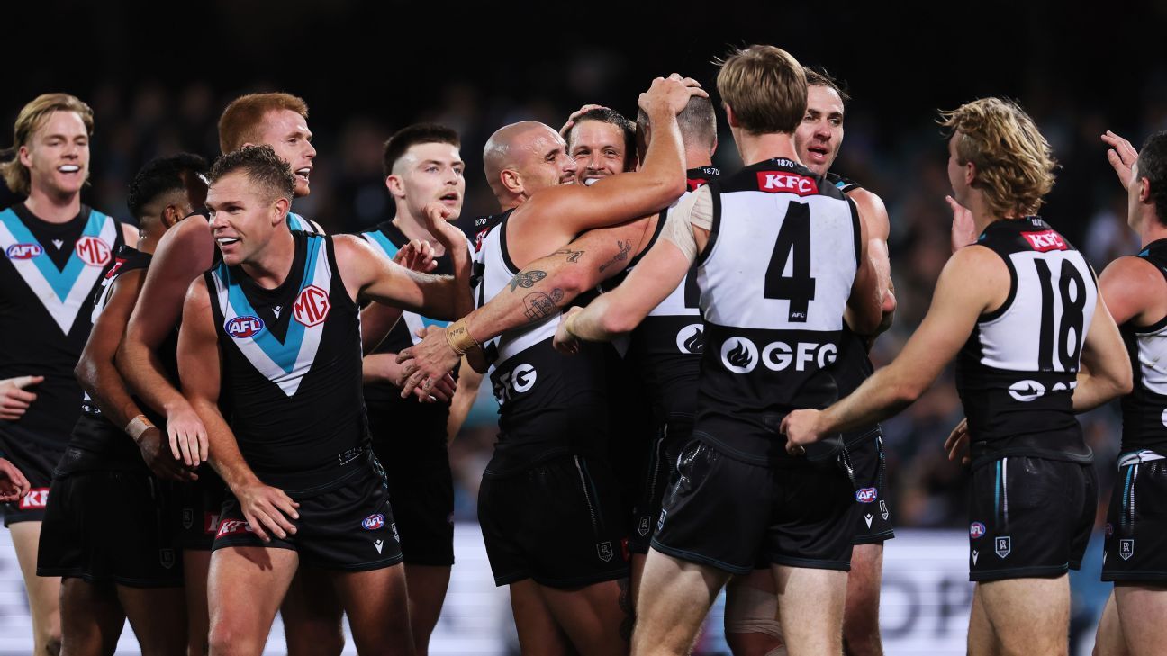 AFL Round 17 Port produce third-term muscle to trounce Gold Coast - ESPN