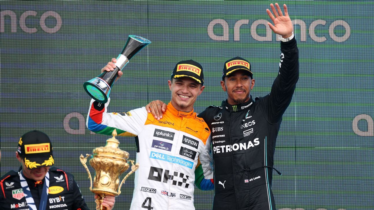 An honour to race Hamilton for second at British GP - Norris - ESPN